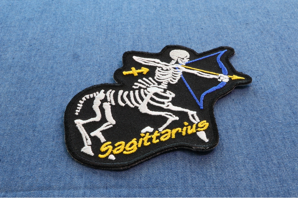 Sagittarius Skull Zodiac Sign Patch, Skull Patches by Ivamis Patches