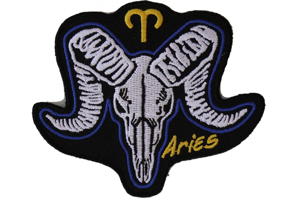 Aries Skull Zodiac Sign Patch, Skull Patches by Ivamis Patches