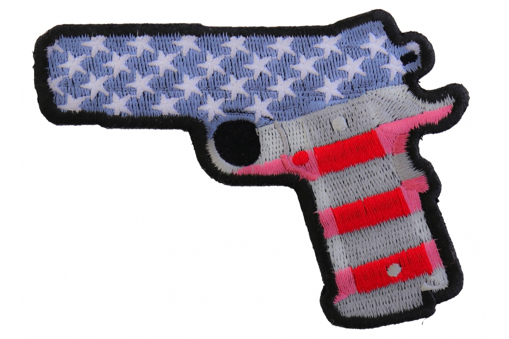 9 Mm Gun With US Flag Patch | 2nd Amendment Patches -TheCheapPlace