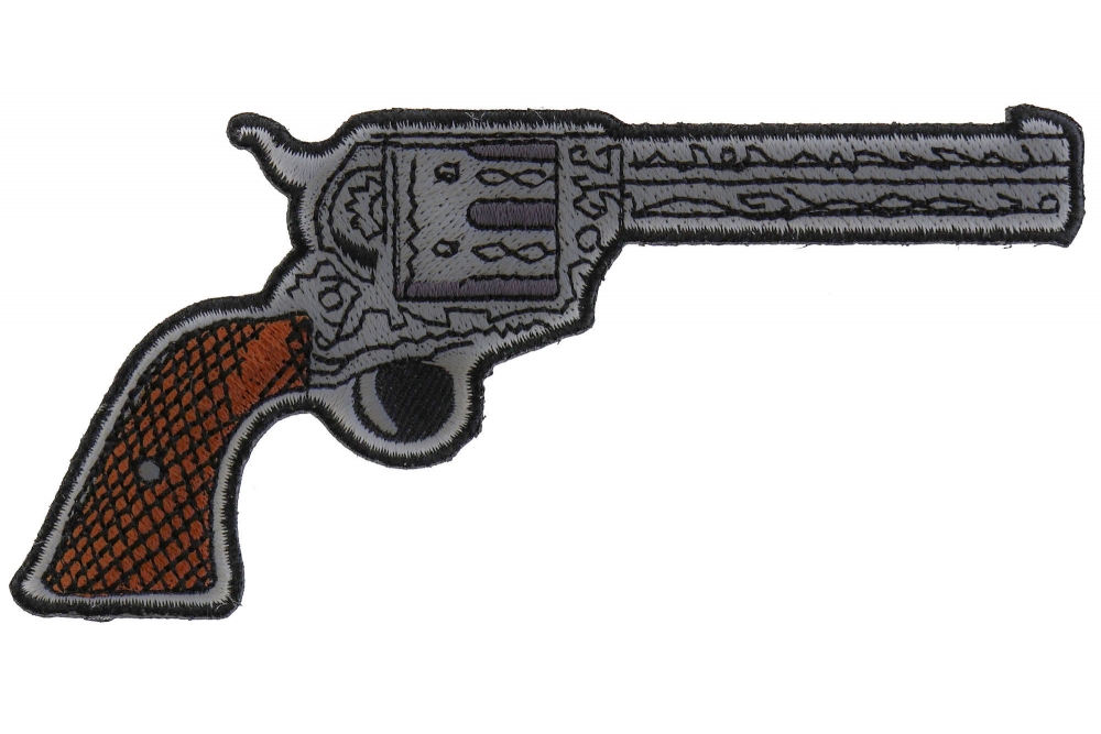 6 Shooter Pistol Gun Patch Right | 2nd Amendment Patches -TheCheapPlace