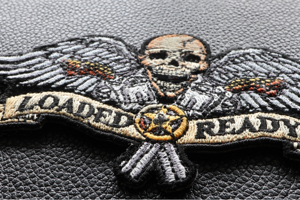 Loaded and Ready Skull Wings Guns Small Patch | 2nd Amendment Patches -TheCheapPlace