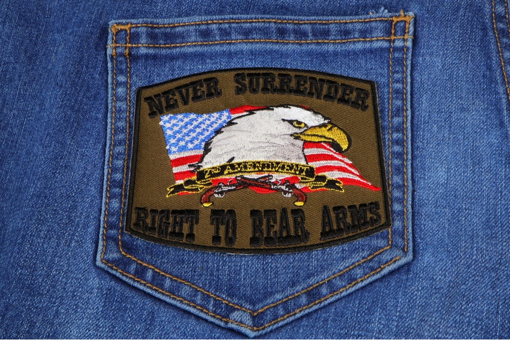 Never Surrender Right To Bear Arms 2nd Amendment Patch | 2nd Amendment ...