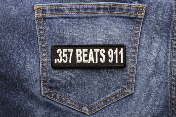 .357 Beats 911 Iron On 2nd Amendment Patch | Embroidered Patches by ...