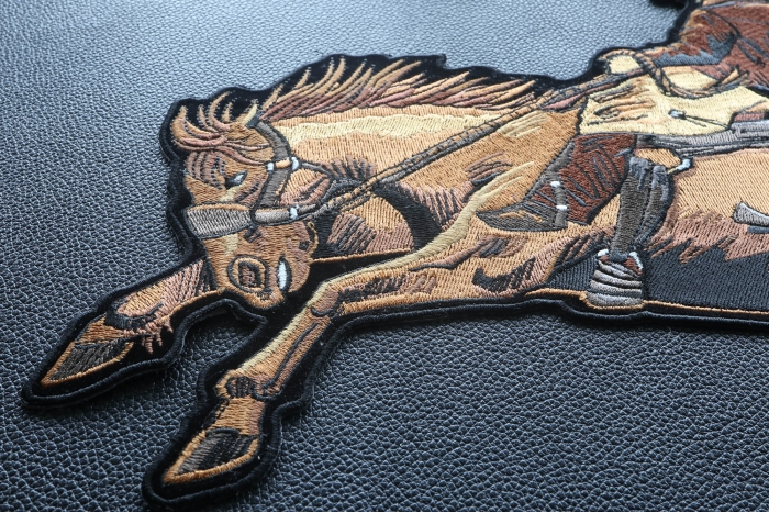 Brown Horse and Cowboy - Large Patch for Jacket by Ivamis Patches