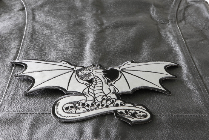 Large Dragon Skull Patch for Back of Biker Jackets - Reflective by ...