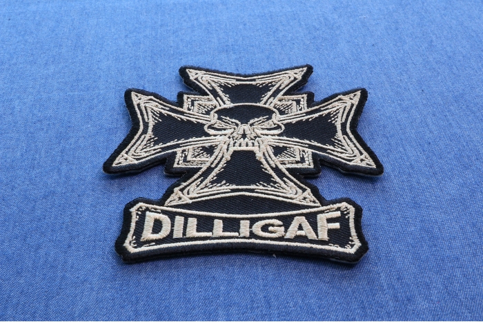 Iron On Dilligaf Skull Patch | Embroidered Patches by Ivamis Patches