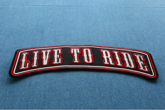 Live to Ride Patch - Sew on Upper Back of Jackets by Ivamis Patches