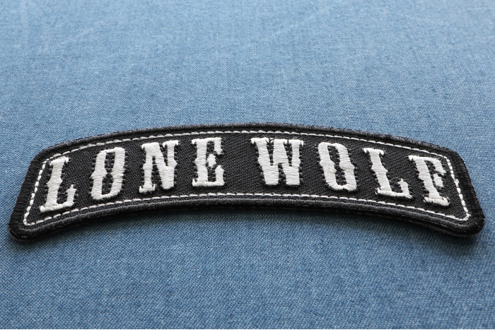 Lone Wolf Patch -Embroidered Small Rocker For Shoulders Of Jackets ...