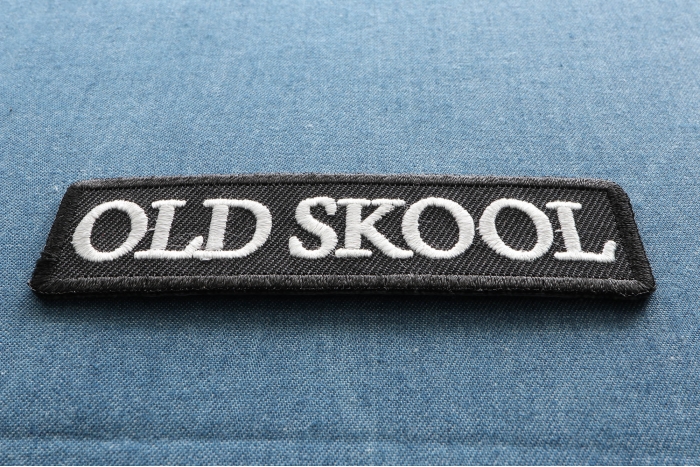 Old Skool Biker Patch Embroidered Sew or Iron On | Embroidered Patches ...