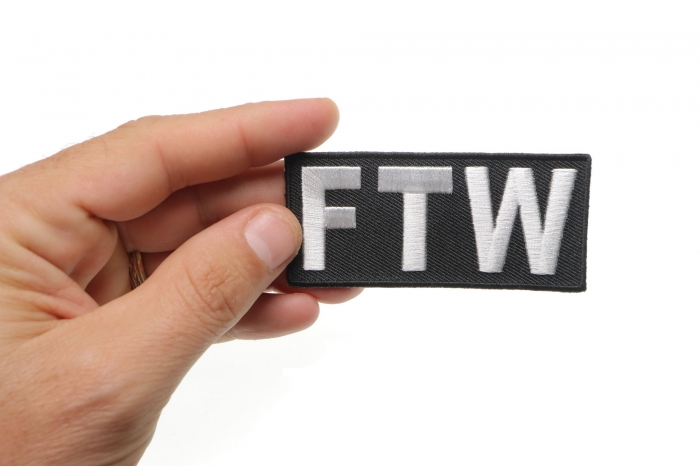 FTW - Forever Two Wheels - Embroidered Iron on Patch by Ivamis Patches