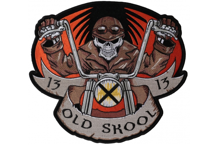 Large Old Skool Patch for Motorcycle Jackets by Ivamis Patches
