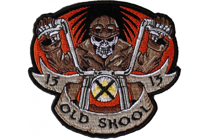 Old Skool Motorcycl Patch for Sewing or Ironing on to Clothes by Ivamis ...
