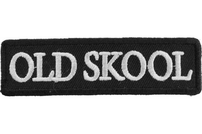 Old Skool Biker Patch Embroidered Sew or Iron On | Embroidered Patches ...