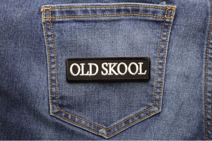 Old Skool Biker Patch Embroidered Sew or Iron On | Embroidered Patches ...