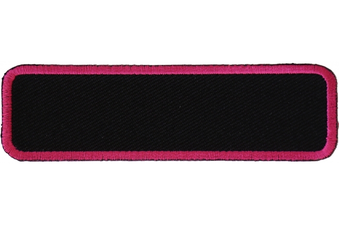 Blank Name Tag Patch Pink Border | Embroidered Patches by Ivamis Patches