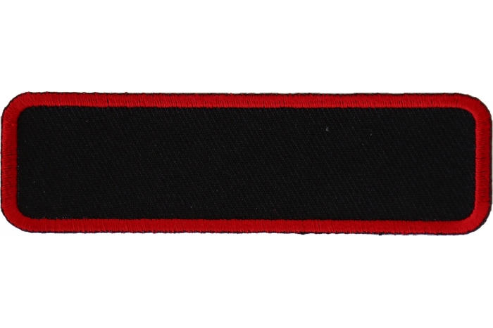 Blank Name Tag Patch Red Border | Embroidered Patches by Ivamis Patches