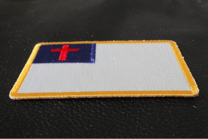 Iron On Christian Flag Small Patch | Embroidered Patches by Ivamis Patches