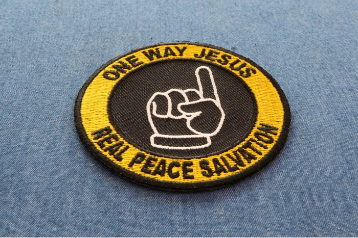One Way Jesus Real Salvation Round Patch | Embroidered Patches by ...