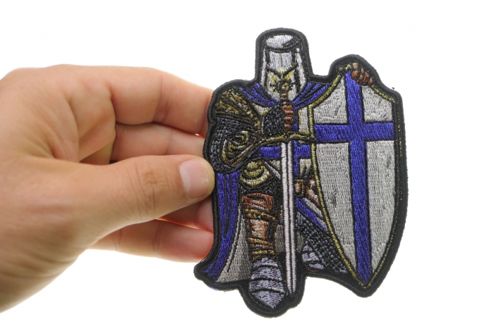 Blue Crusader Patch for Sewing on to Jackets by Ivamis Patches