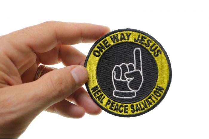 One Way Jesus Real Salvation Round Patch | Embroidered Patches by ...