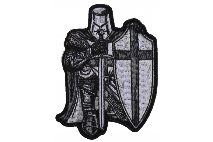 Black and White Crusader Knight Small Patch | Christian Patches ...