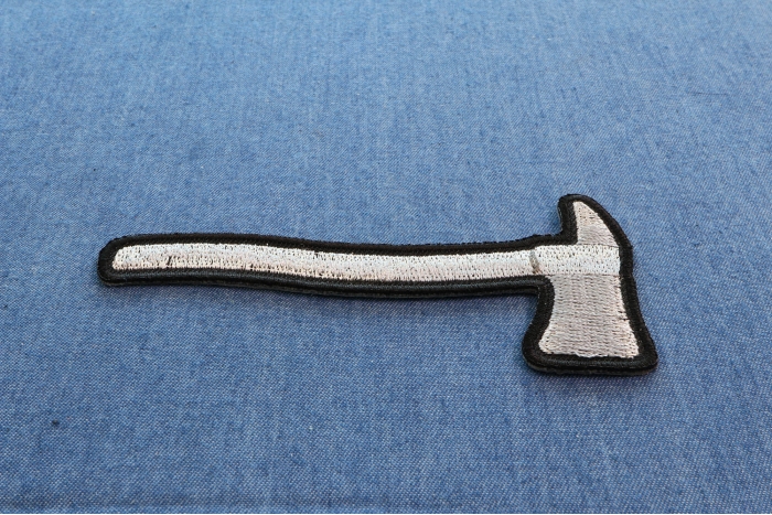 Firefighter Axe In Silver Metallic Patch | Embroidered Patches by ...