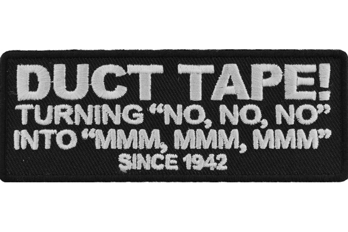 Duct Tape Since 1942 Funny Embroidered Iron On Patch | Embroidered Patches by Ivamis Patches