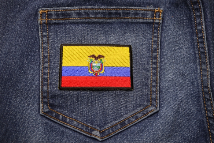 Ecuador Flag Patch shown on jeans
