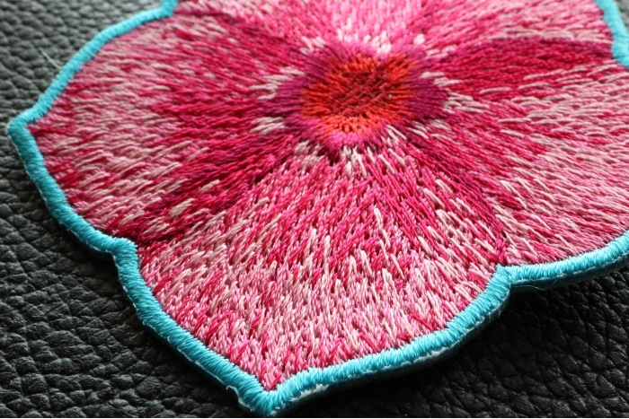 Pink Flower Petal Patch diagonal view