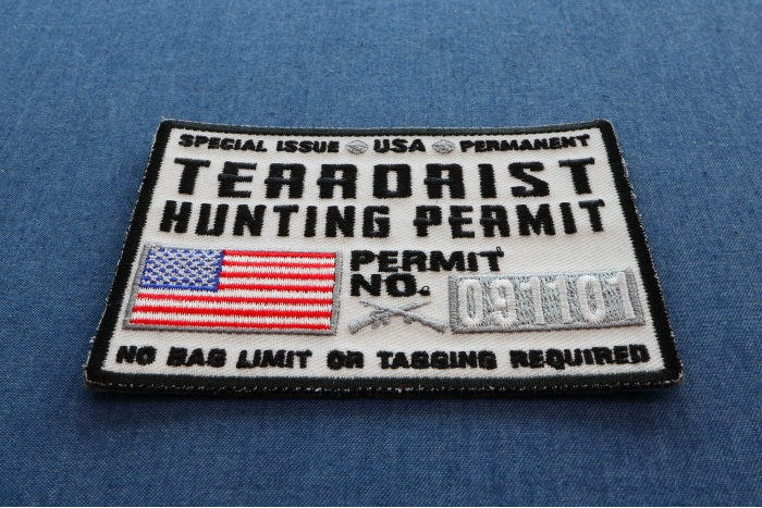 Terrorist Hunting Permit White Patch by Ivamis Patches