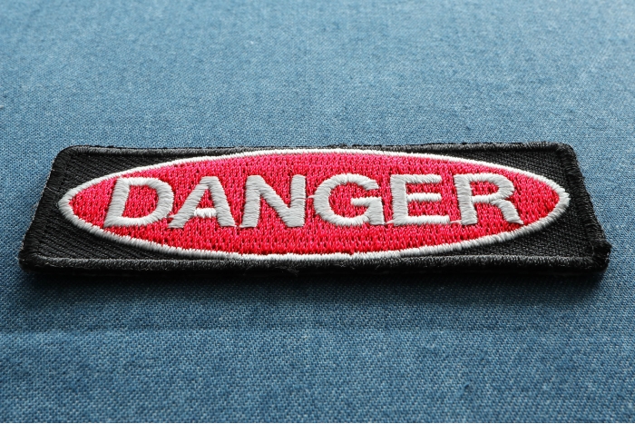 Iron On Danger Patch | Embroidered Patches by Ivamis Patches