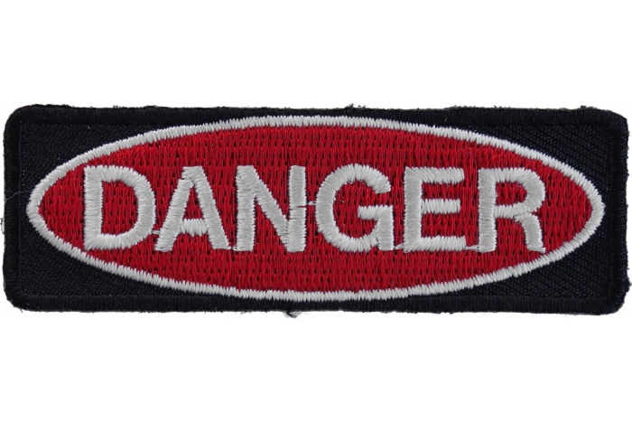Iron On Danger Patch | Embroidered Patches by Ivamis Patches
