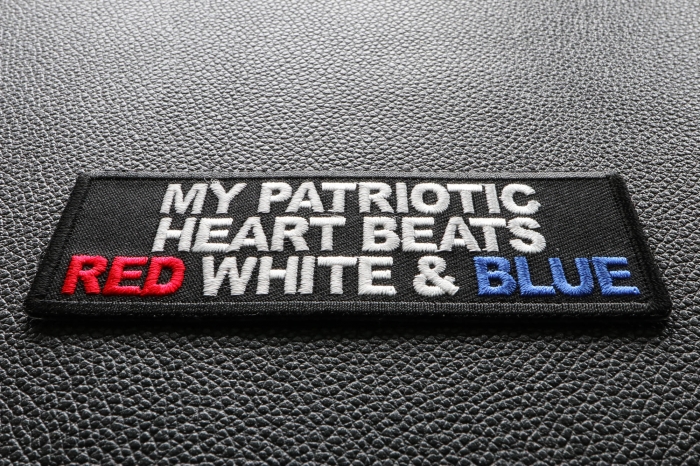 My Patriotic Heart Beats Red White and Blue Patch by Ivamis Patches