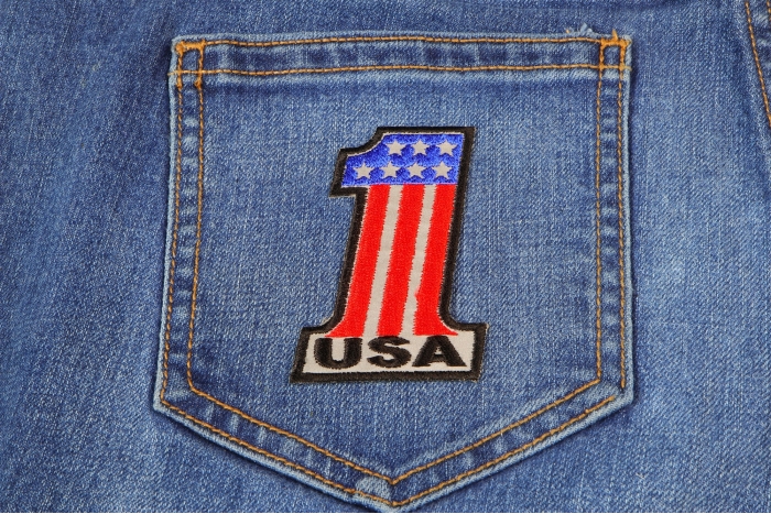 Reflective No 1 USA Patch - Embroidered | Embroidered Patches by Ivamis ...