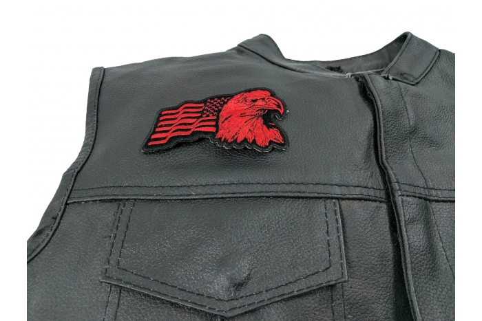Eagle US Flag Facing Right Patch In Red - Iron on Patch - 4x2.5 inch ...