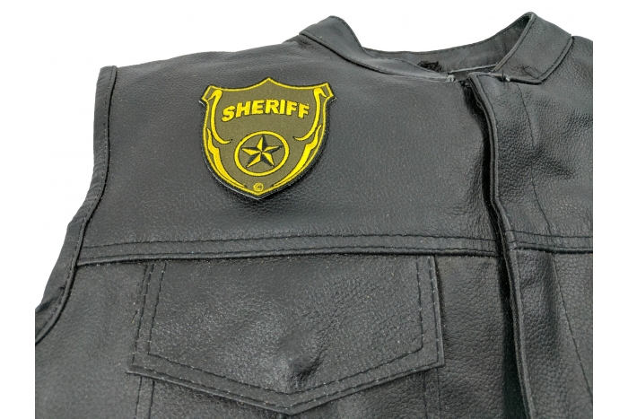 shown on leather vest