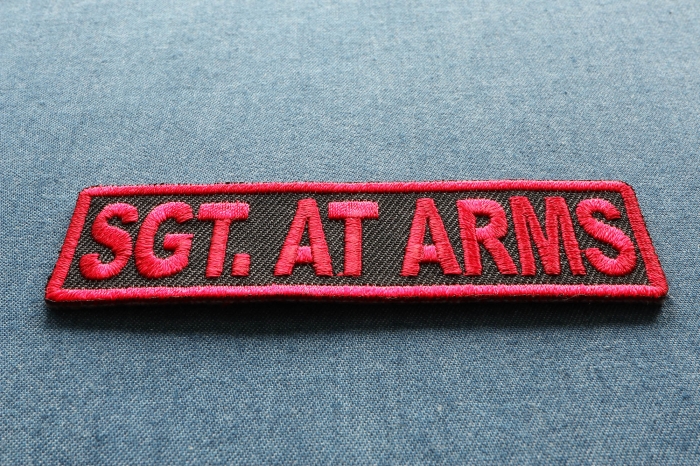 Sgt At Arms Patch - Red - MC Rank Patches by Ivamis Patches