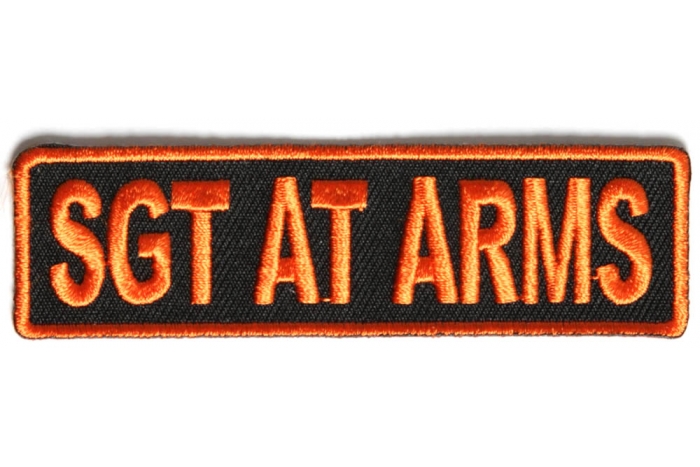 Sgt At Arms Patch 3.5 Inch Orange