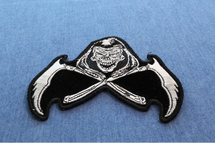 Reaper Scythe Patch for Sewing or Ironing on to Jackets by Ivamis Patches