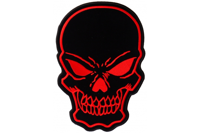 Large Red Skull Patch for Back of Motorcycle Jackets by Ivamis Patches