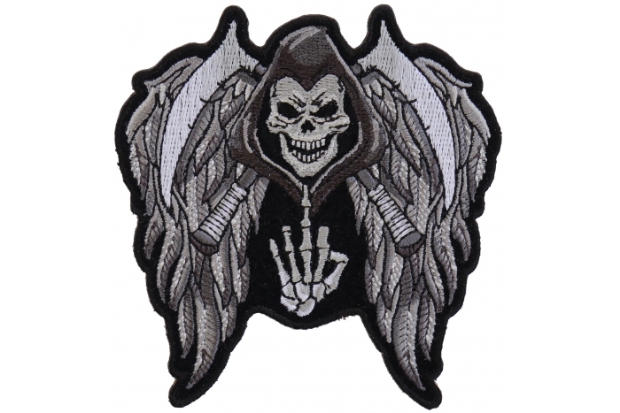 Skull and Wings Patch for Sewing or Ironing on to Jackets by Ivamis Patches