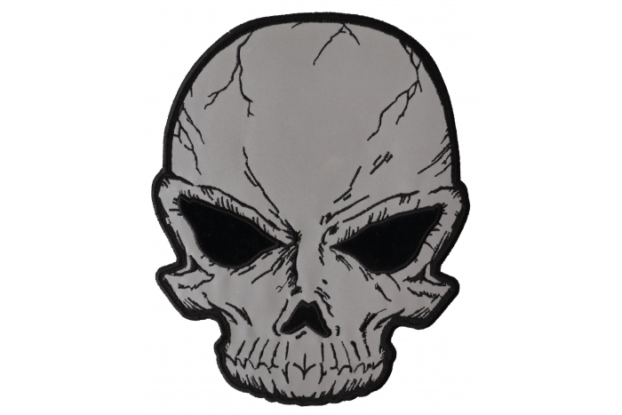 Reflective Skull Large Back Patch | Skull Patches -TheCheapPlace