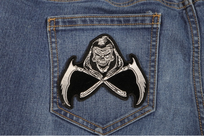 Reaper Scythe Patch for Sewing or Ironing on to Jackets by Ivamis Patches