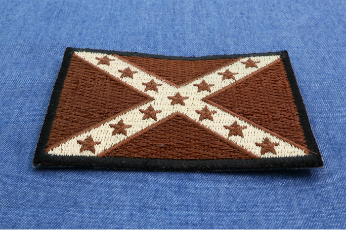Subdued Brown Confederate Flag Patch by Ivamis Patches