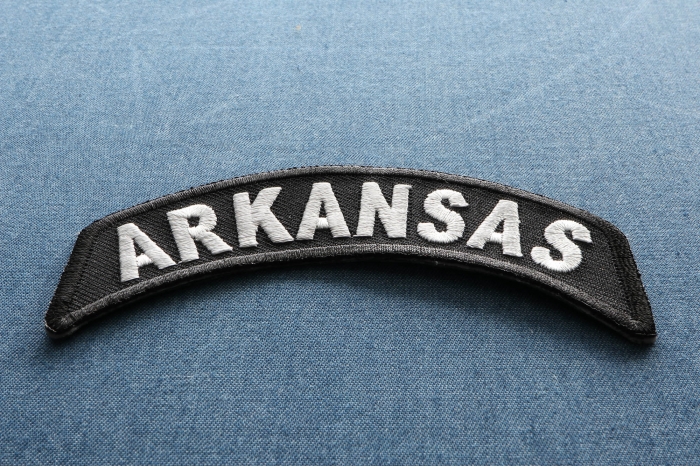 Arkansas State Embroidered Small Iron On Rocker Patch by Ivamis Patches
