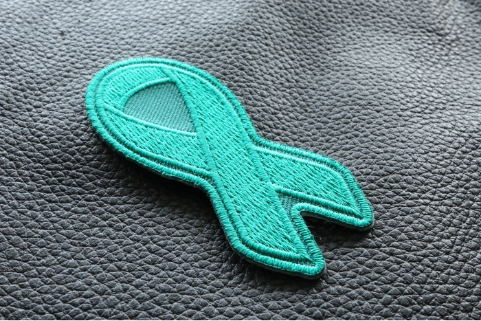Teal Ribbon - Embroidered Patch by Ivamis Patches