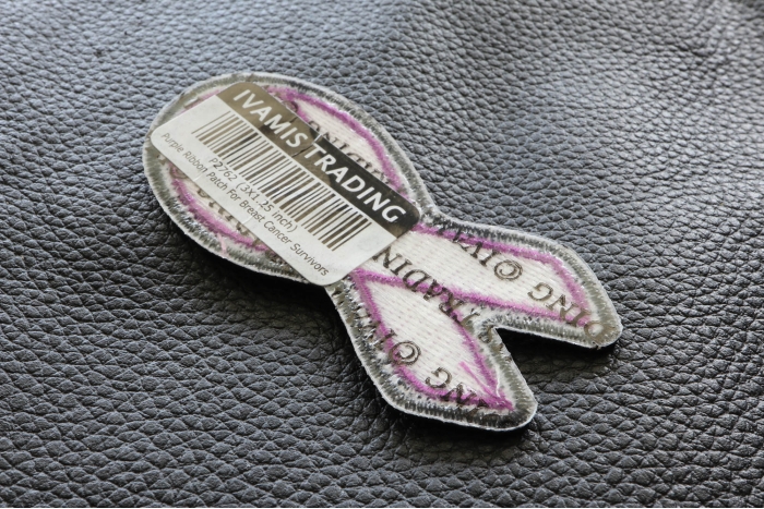 Purple Ribbon Breast Cancer Survivor Iron On Patch | Embroidered ...