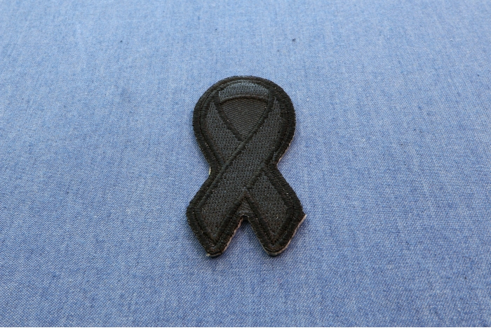 Black Ribbon Embroidered Patch by Ivamis Patches