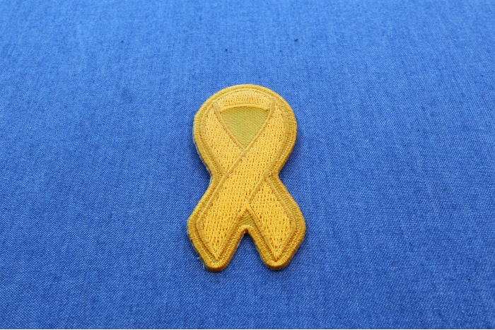 Orange Ribbon Embroidered Patch by Ivamis Patches