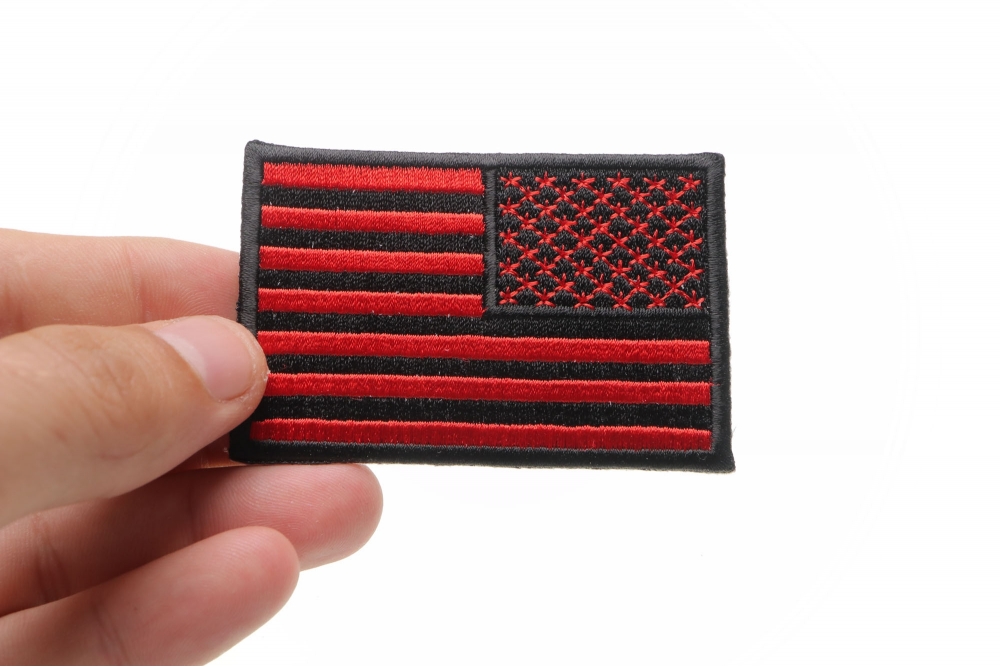 Reversed Red American Flag Patch | Embroidered Patches